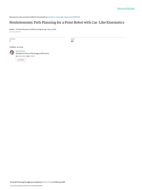 Nonholonomic Path Planning For A Point Robot With Pdf Applied Mathematics Mathematics