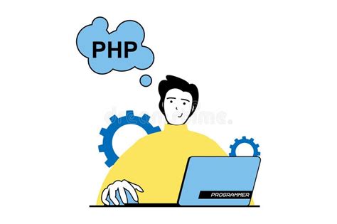 Web Development Concept With People Scene In Flat Design Vector