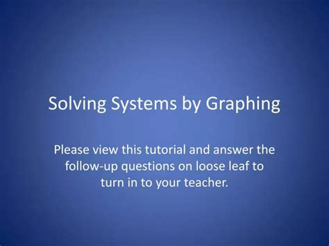 PPT Solving Systems By Graphing PowerPoint Presentation Free Download ID 4873397
