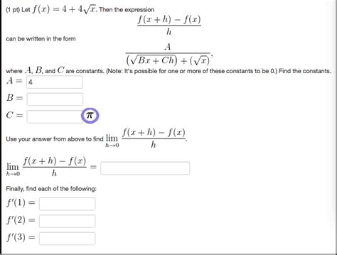 Solved 1 Pt Let F X 4 4 V R Then The Expression F X