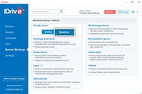 Restore Servers And Databases Using Idrive Express™