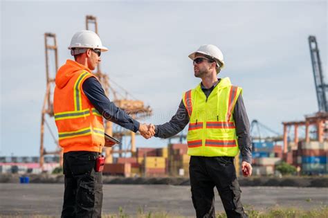 Industrial Engineer Workers Operations Marine Port Cranes Loading And