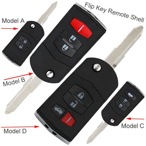 Flip Key Remote Shell 2 3 4 Buttons With Maz24 Blade For Mazda 3 5 6