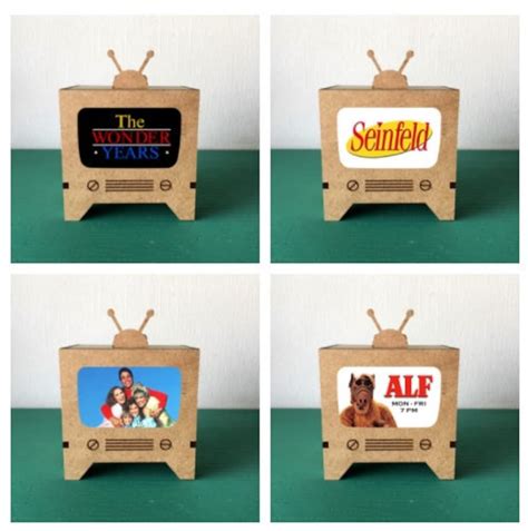 Mini Tv Set Wood Tv Classic Tv Shows Price Includes 2 Etsy