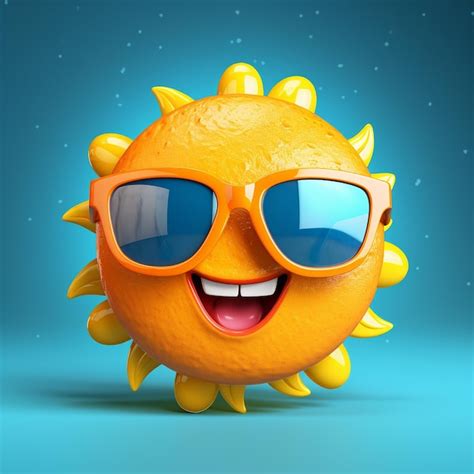 Premium Ai Image Happy Sun With Sunglasses