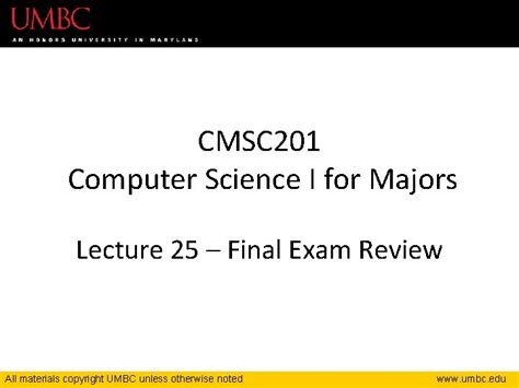 Cmsc 201 Computer Science I For Majors Lecture