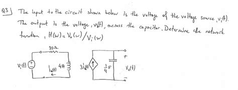 Solved The Input To The Circuit Shown Below Is The Voltage Chegg