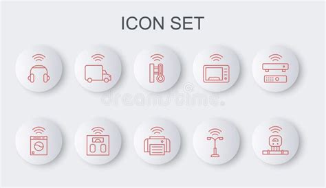 Set Line Smart Sensor Washer Thermometer Street Light Headphones Truck Bathroom Scales And