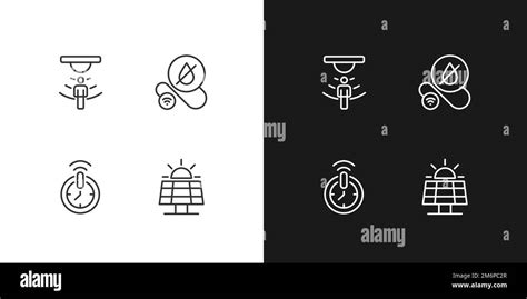 Smart Home Technologies Pixel Perfect Linear Icons Set For Dark Light Mode Stock Vector Image