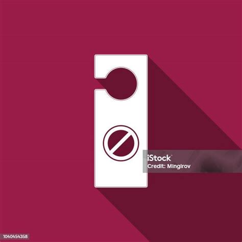 긴 그림자와 격리 아이콘을 방해 하지 마십시오 호텔 문 걸이 태그 평면 디자인입니다 벡터 일러스트 레이 션 문에 대한 스톡 벡터 아트 및 기타 이미지 Istock