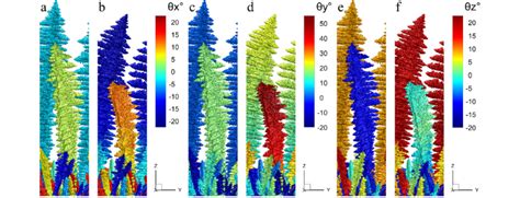 Forest Of Simulated Randomly Oriented Columnar Dendrites A C And Download Scientific