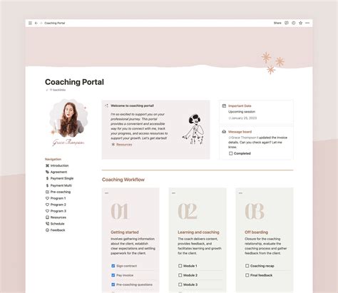 notion template coaching portal notion client portal etsy