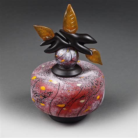Autumn Apple Short Cylinder By Eric Bladholm Art Glass Vessel Artful Home