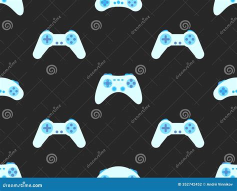 Joystick Seamless Pattern Game Controller For Video Games Gamepad For Retro Game Console In
