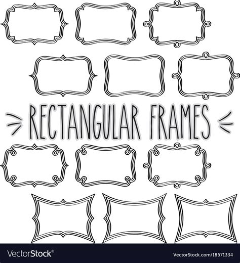Rectangular Frame Triple Outline Royalty Free Vector Image