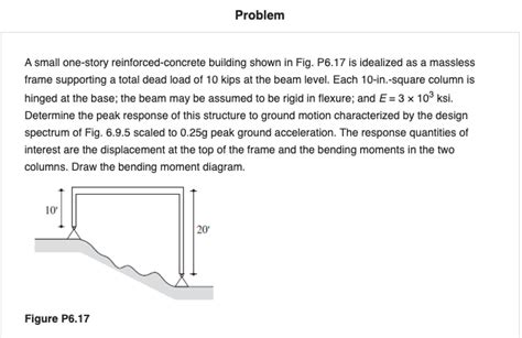 Solved Problem A Small One Story Reinforced Concrete