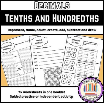 Connecting Decimals To Tenths And Hundredths 7x Worksheets TPT