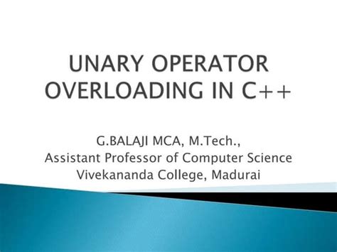 Operator Oveerloading Pdf