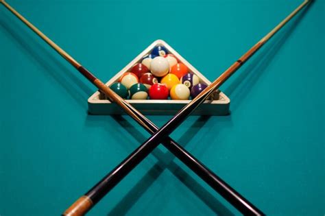 Premium Photo Billiard Accessories Balls And Cross Cue On A Billiard