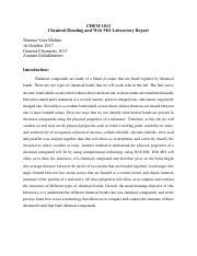 Chemical Bonding Lab Report Pdf CHEM Chemical Bonding And Web MO Laboratory Report Ximena