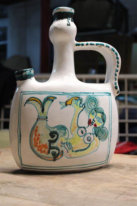Square Bottle Vase Giovanni De Simone 1970s Italian Pottery Picasso