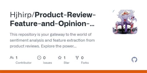 Github Hjhirpproduct Review Feature And Opinion Extraction This