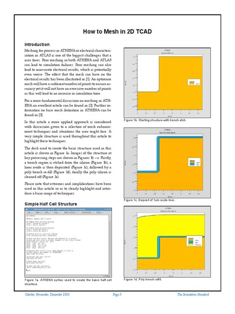 How To Mesh In 2d Tcad Figure 1b Starting Structure With Trench Etch Pdf Simulation Triangle
