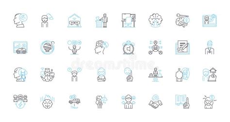 Work Efficiency Linear Icons Set Productivity Time Management Multitasking Focus
