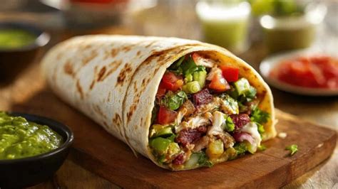 Delicious Flavorful Burrito With Fresh Ingredients For Culinary Inspiration And Recipe Ideas