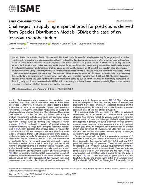 Pdf Challenges In Supplying Empirical Proof For Predictions Derived From Species Distribution