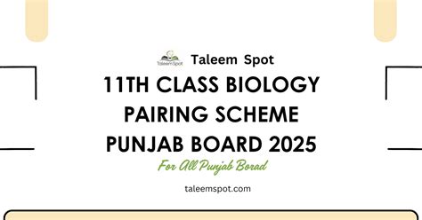 11th Class 1st Year Physics Pairing Scheme Punjab Board 2025