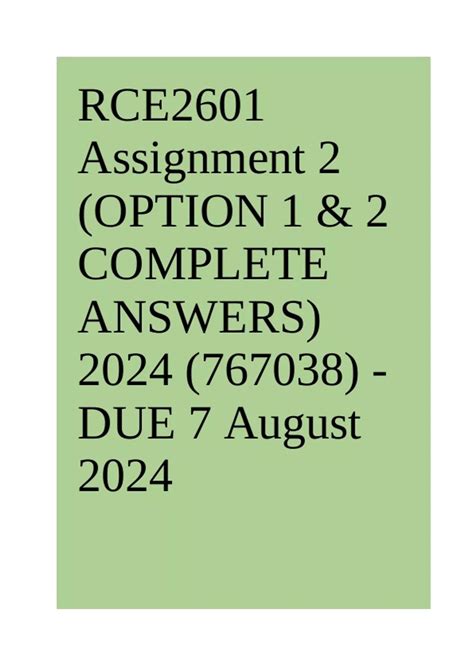 Rce2601 Assignment 2 Option 1 And 2 Complete Answers 2024 767038