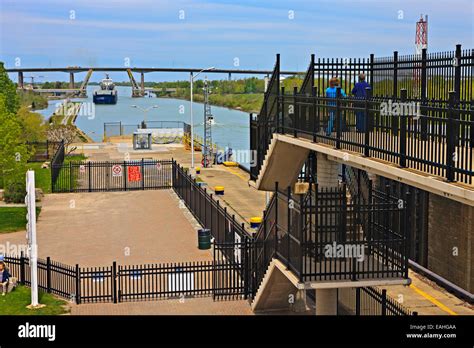 The Viewing Platform At Lock 3 Of The Welland Canal System At The St Catharines Museum With A