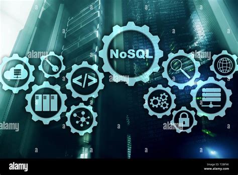 Nosql Structured Query Language Database Technology Concept Server Room Background Stock