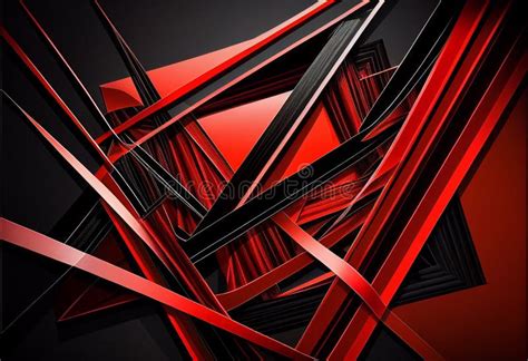 Abstract Image Of Intersecting Black And Red Lines Ai Generated Stock Image Image Of Balance