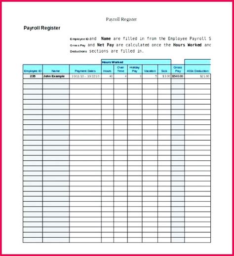 Payroll System Excel Template Lodevery