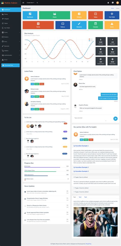 Matrix Admin Free Bootstrap Html Admin Template