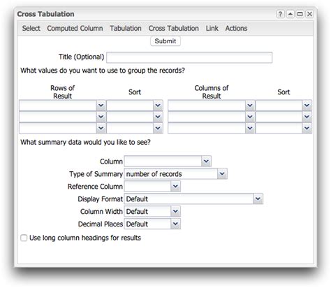 Perform A Cross Tabulation