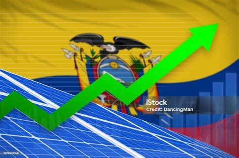 에콰도르 태양 에너지 전력 상승 차트 화살표 위쪽현대 자연 에너지 산업 그림 3 차원 일러스트 레이 션 개념에 대한 스톡 사진 및 기타 이미지 Istock