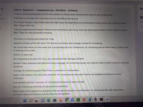 Part B Question 5 Employment Law Optional