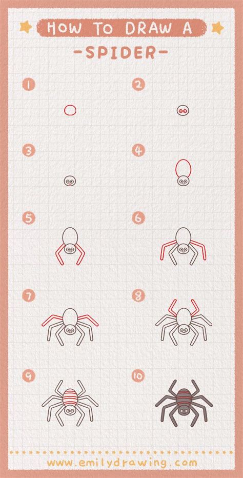 Setp By Step Tutorial On How To Draw A Spider FREE Download The Printable Drawing Guide And