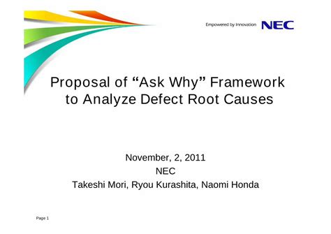 Pdf Proposal Of Ask Why Framework To Analyze Defect Root Causes