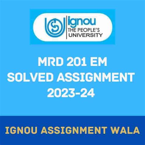 IGNOU MRD 201 PGDRD SOLVED ASSIGNMENT 2023 24 SESSION IGNOU Assignment Wala