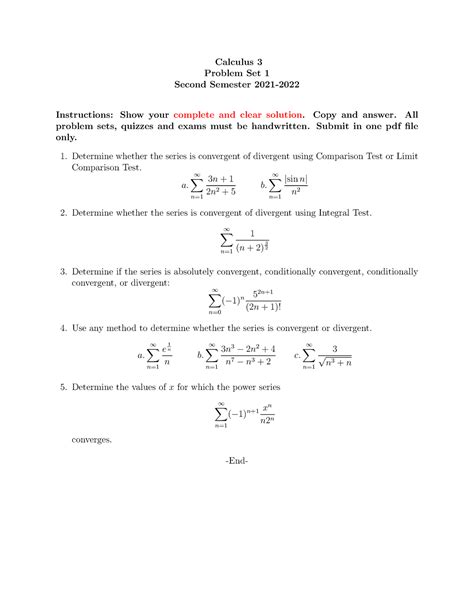 Calculus 3 Problem Set 1 C4bfb6499842 B79267057 Ddb8bf44e76 Calculus 3 Problem Set 1 Second