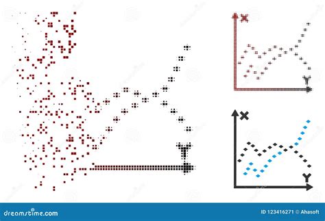 dust pixel halftone dotted functions plot icon stock vector illustration of fractured