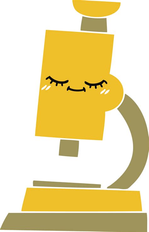 Flat Color Retro Cartoon Microscope 11122883 Vector Art At Vecteezy