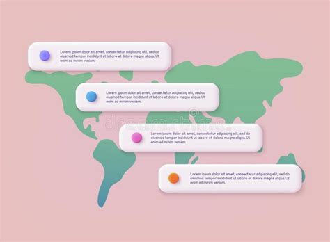 World Map Illustration Infographics Geometric Concept 3d Web Vector Illustrations Stock Vector