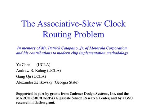Ppt The Associative Skew Clock Routing Problem Powerpoint Presentation Id5109336