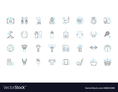 Wellness Sector Linear Icons Set Health Royalty Free Vector