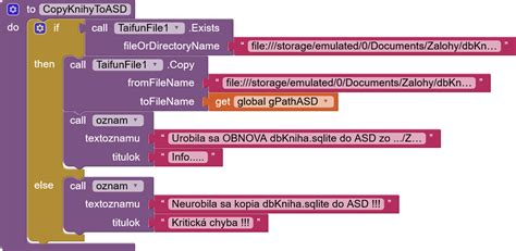 Copy DbKnihy Sqlite From Documents To ASD MIT App Inventor